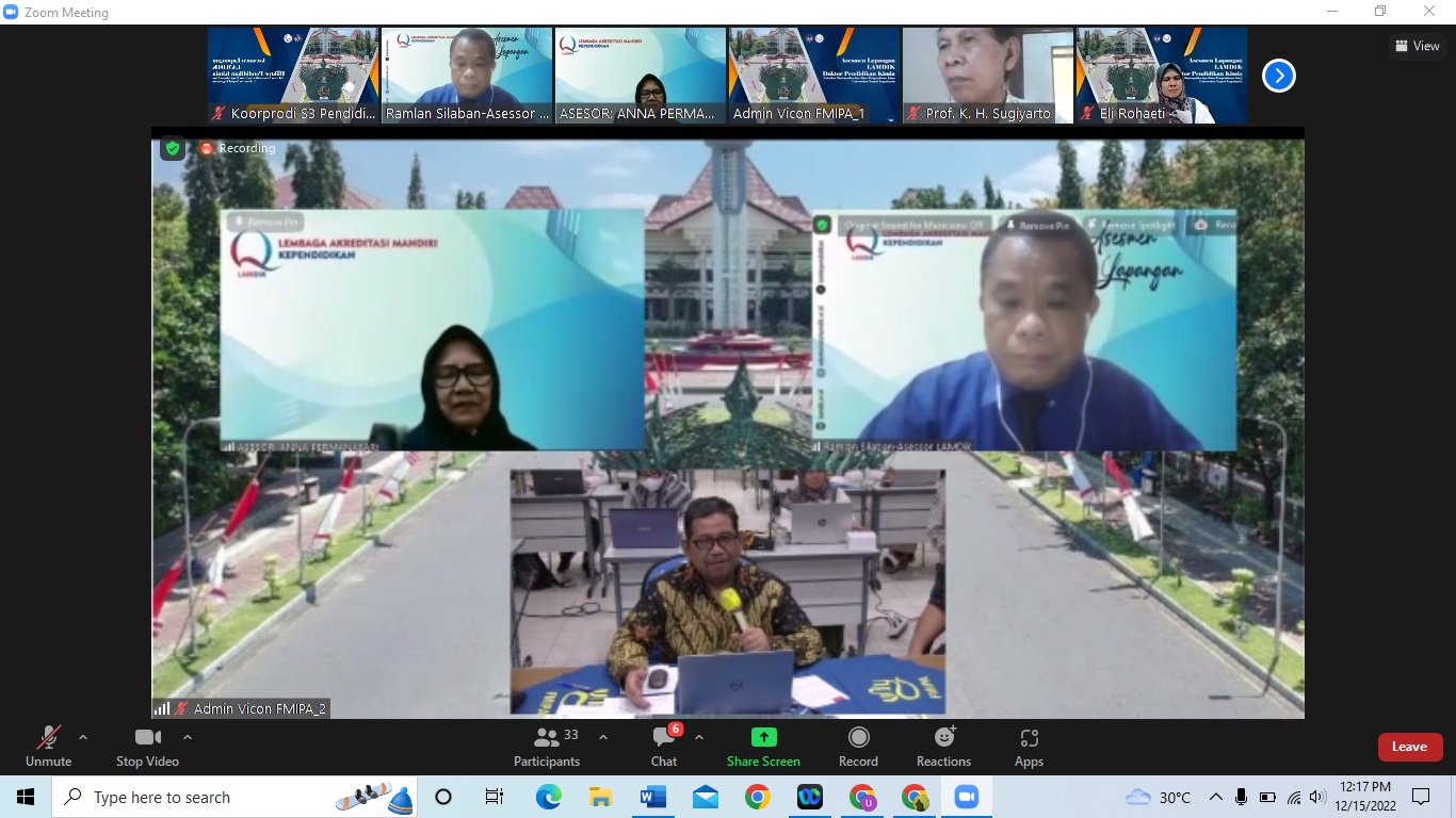S3 Pendidikan Kimia Menjalani Proses Akreditasi dari LAMDIK | S2 ...